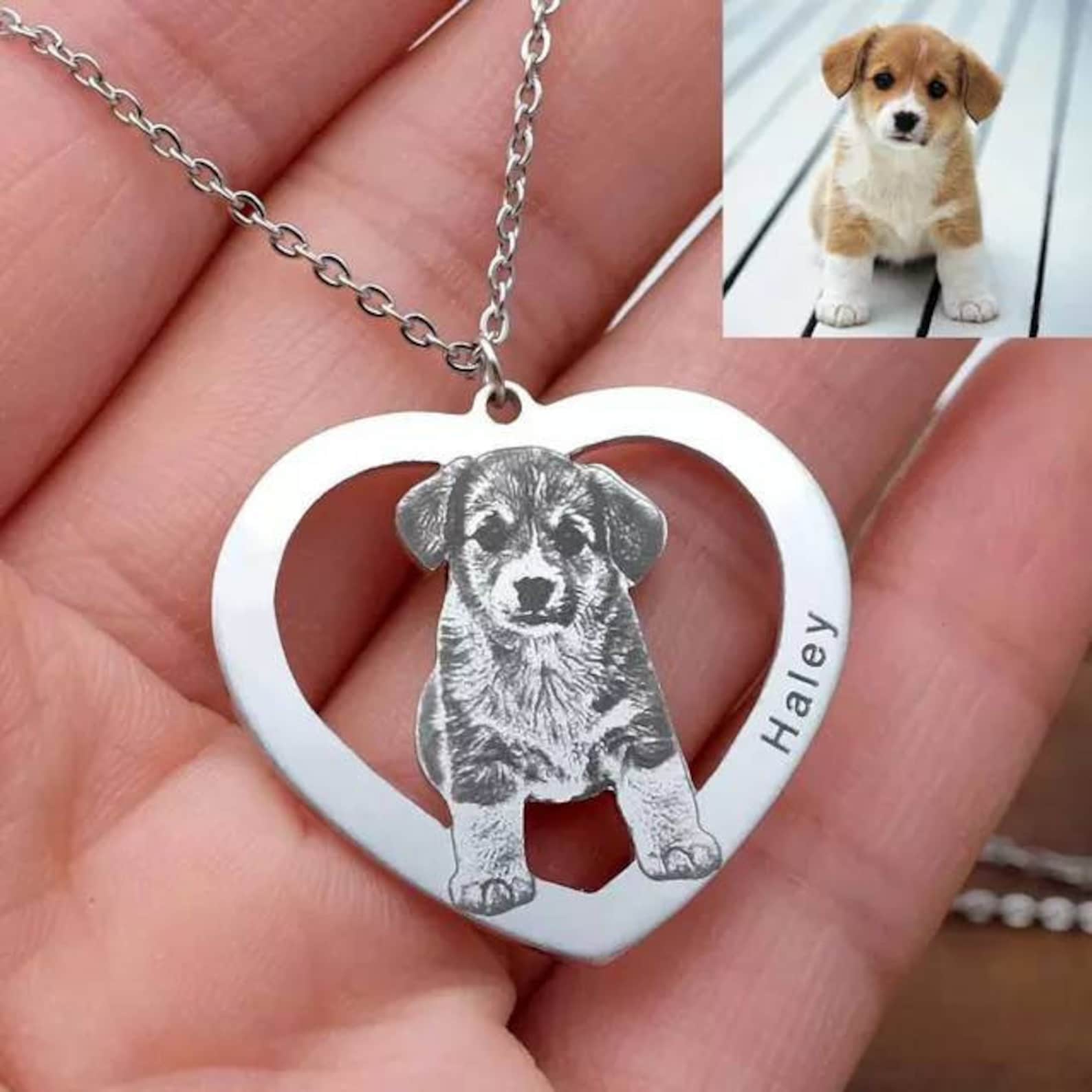 Custom Handmade Pet Portrait Necklace Personalized Pet Photo - Etsy