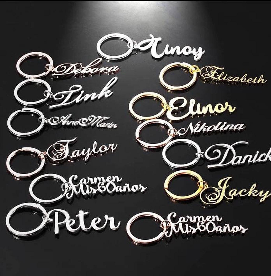 20 Font Styles Customized Keyring Stainless Steel Name | Etsy