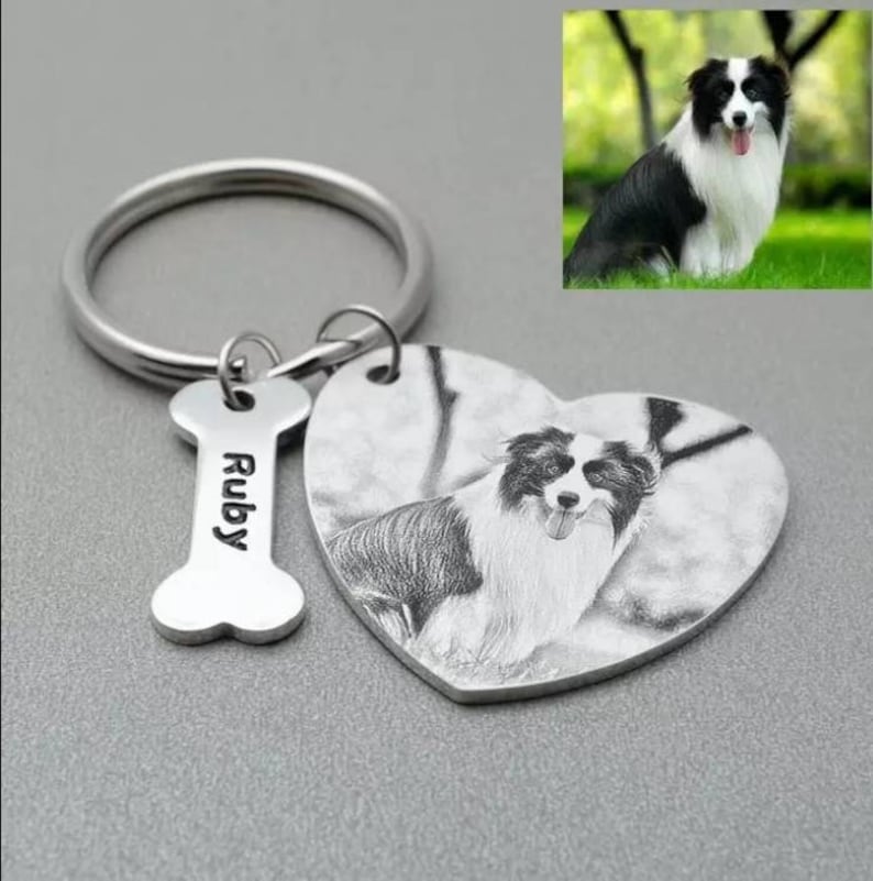 Personalized Pet Photo Keychain Custom Dog Picture Keyring Dog - Etsy