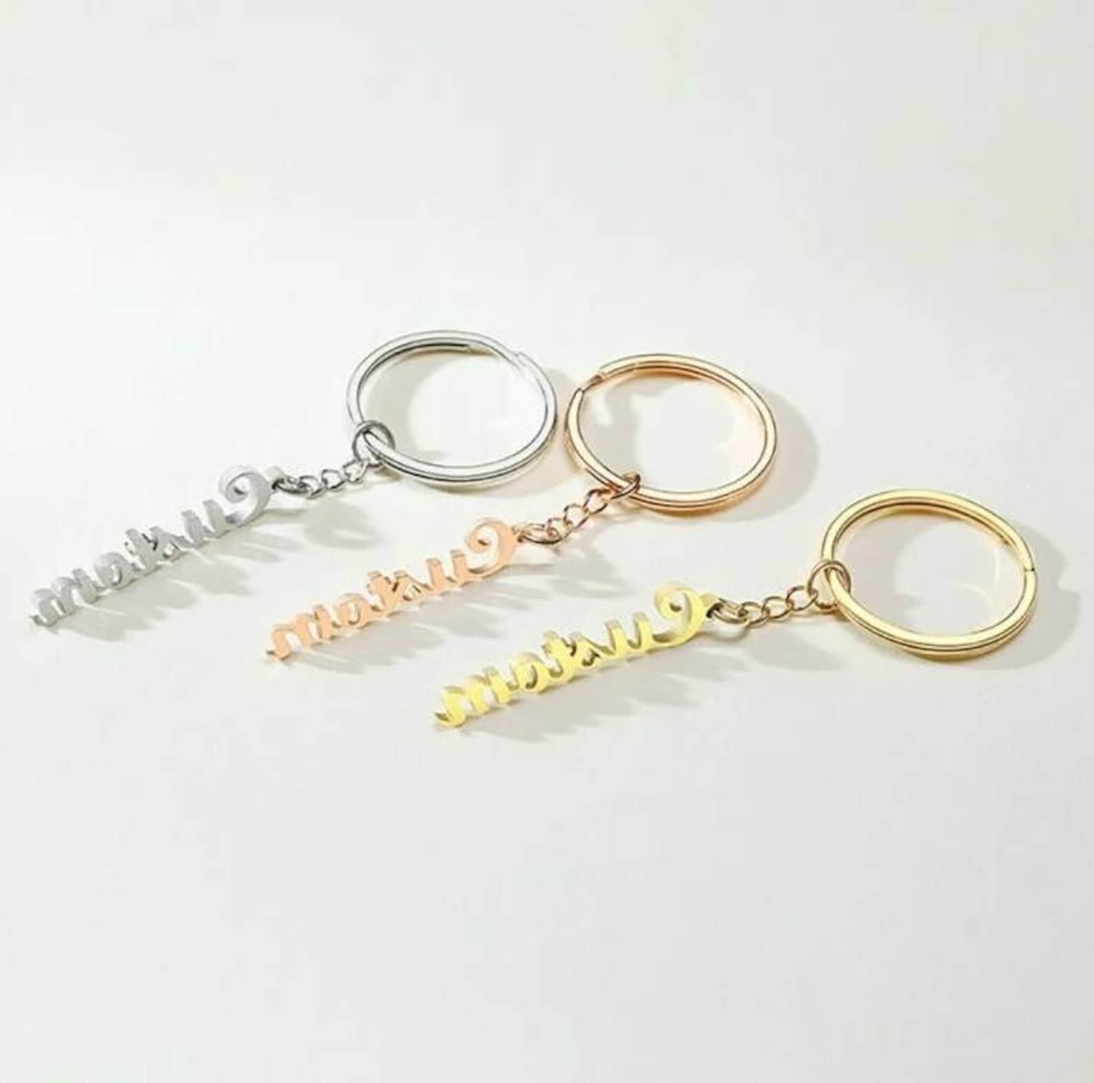 20 Font Styles Customized Keyring Stainless Steel Name - Etsy
