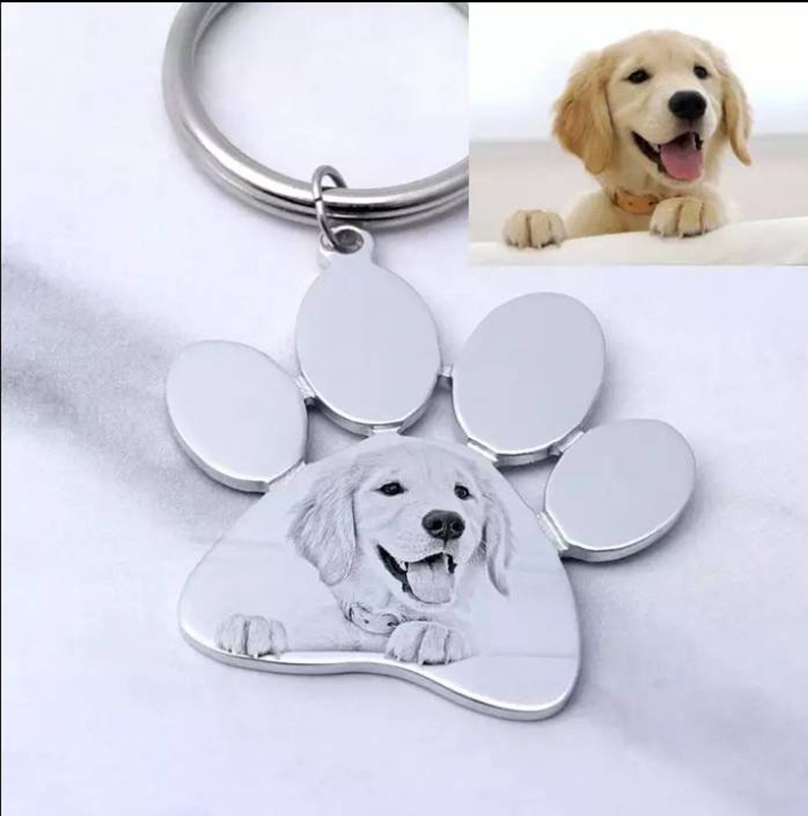 Personalized Pet Photo Keychain Custom Dog Picture Keyring Dog - Etsy
