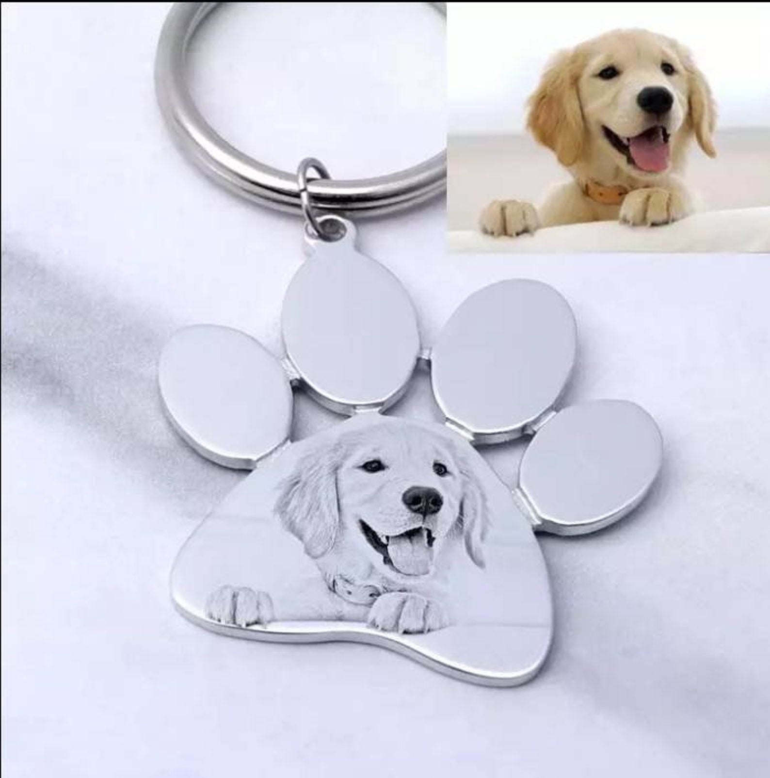 Personalized Pet Photo Keychain Custom Dog Picture Keyring Dog - Etsy