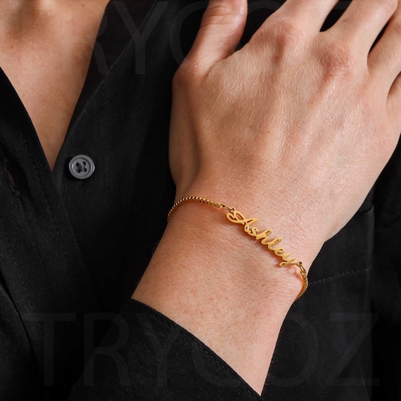 20 Font Styles Personalized Custom Name Bracelet for Women Baby Girls Letters Jewelry Gold Silver Color Size Adjustable Chain Bracelets Etsy UK