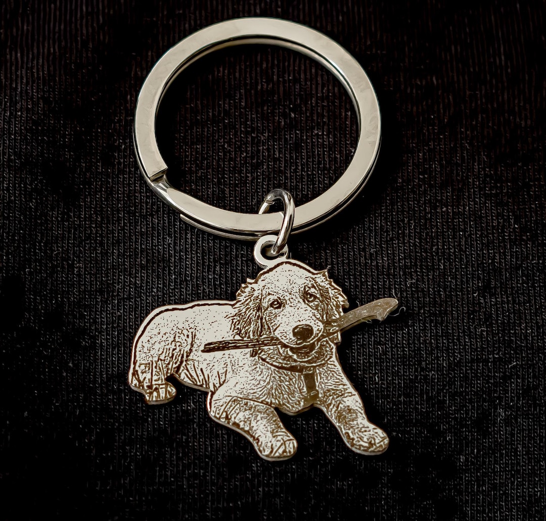 Personalized Pet Photo Keychain Custom Dog Picture Keyring Dog Photo ...