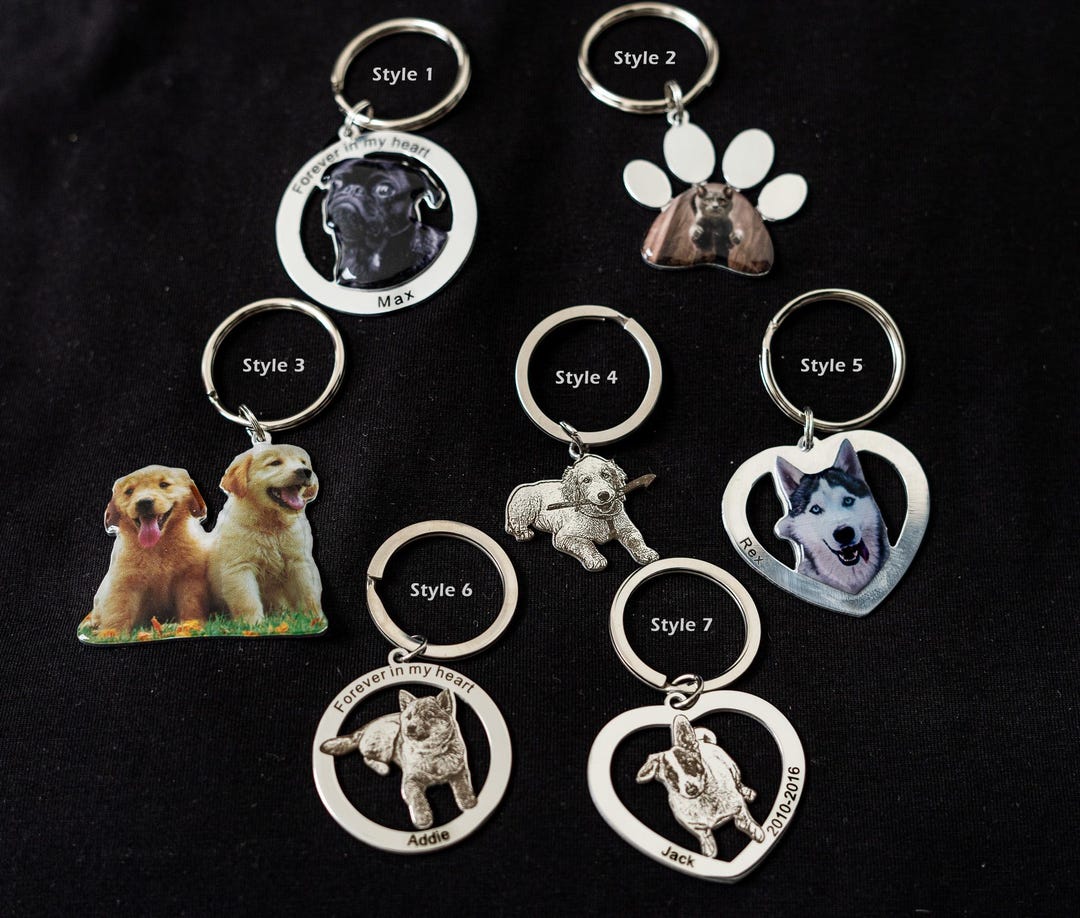 Custom Pet Photo Keychain Picture Keyring Dog Photo Keychain Pet ...
