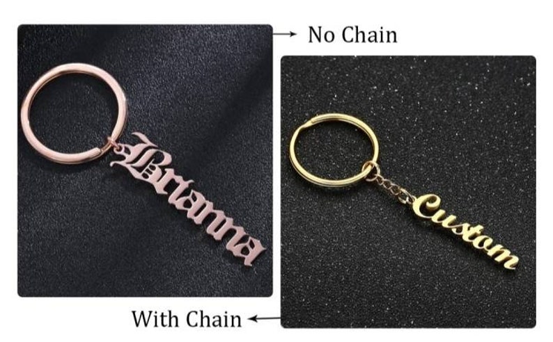 Personalized Name Keychain, Stainless Steel Custom Letter Keyring - Etsy