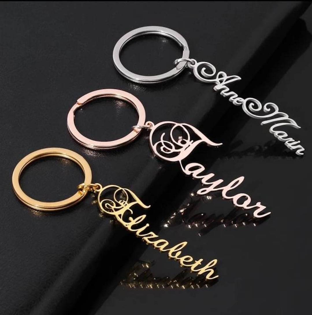 20 Font Styles Customized Keyring Stainless Steel Name Personalized ...