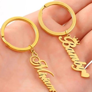 20 Font Styles Customized Keyring Stainless Steel Name Personalized ...