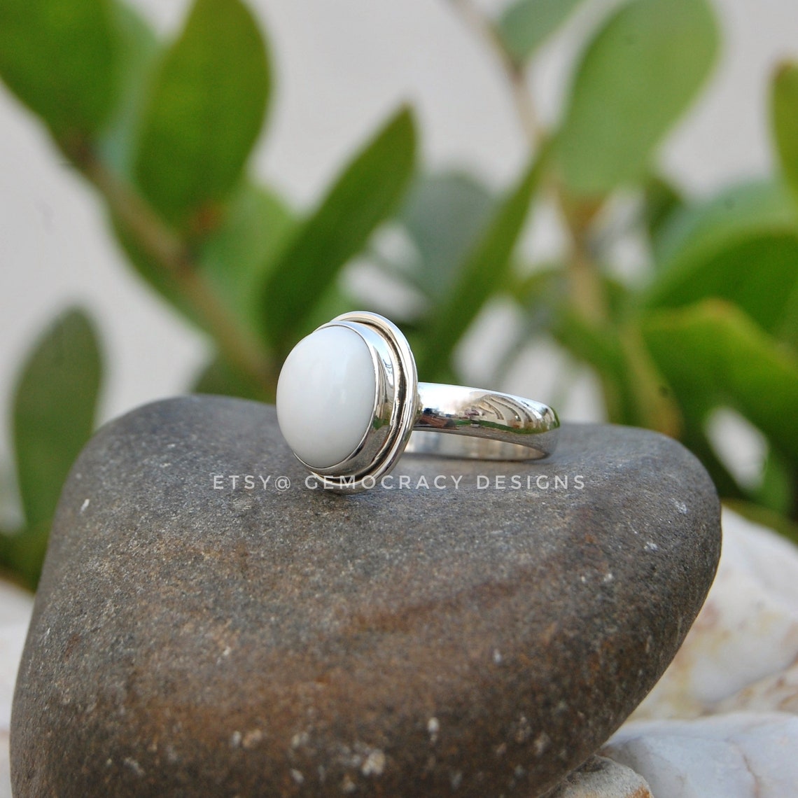Very Peaceful White Quartz Ring 925 Sterling Silver Ring | Etsy
