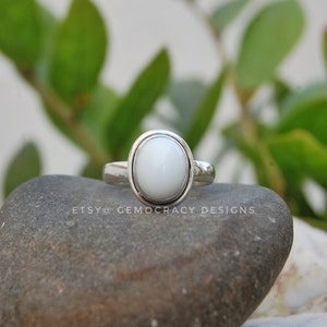 Very Peaceful White Quartz Ring, 925 Sterling Silver Ring, Quartz Ring ...