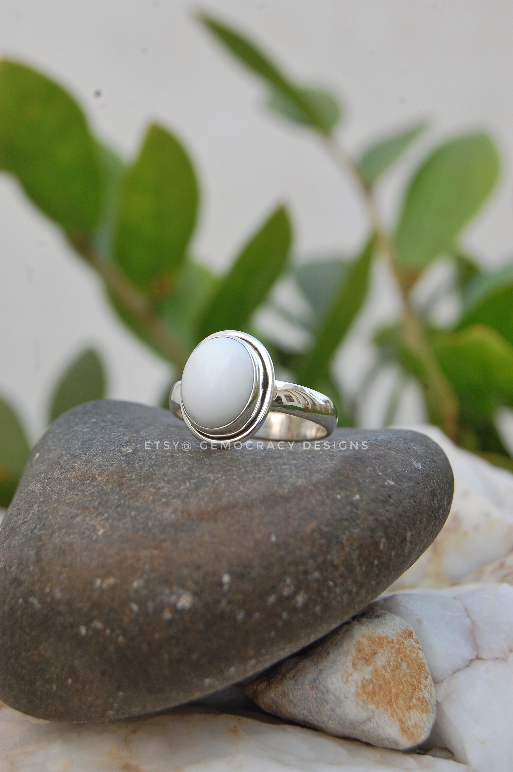 Very Peaceful White Quartz Ring 925 Sterling Silver Ring | Etsy