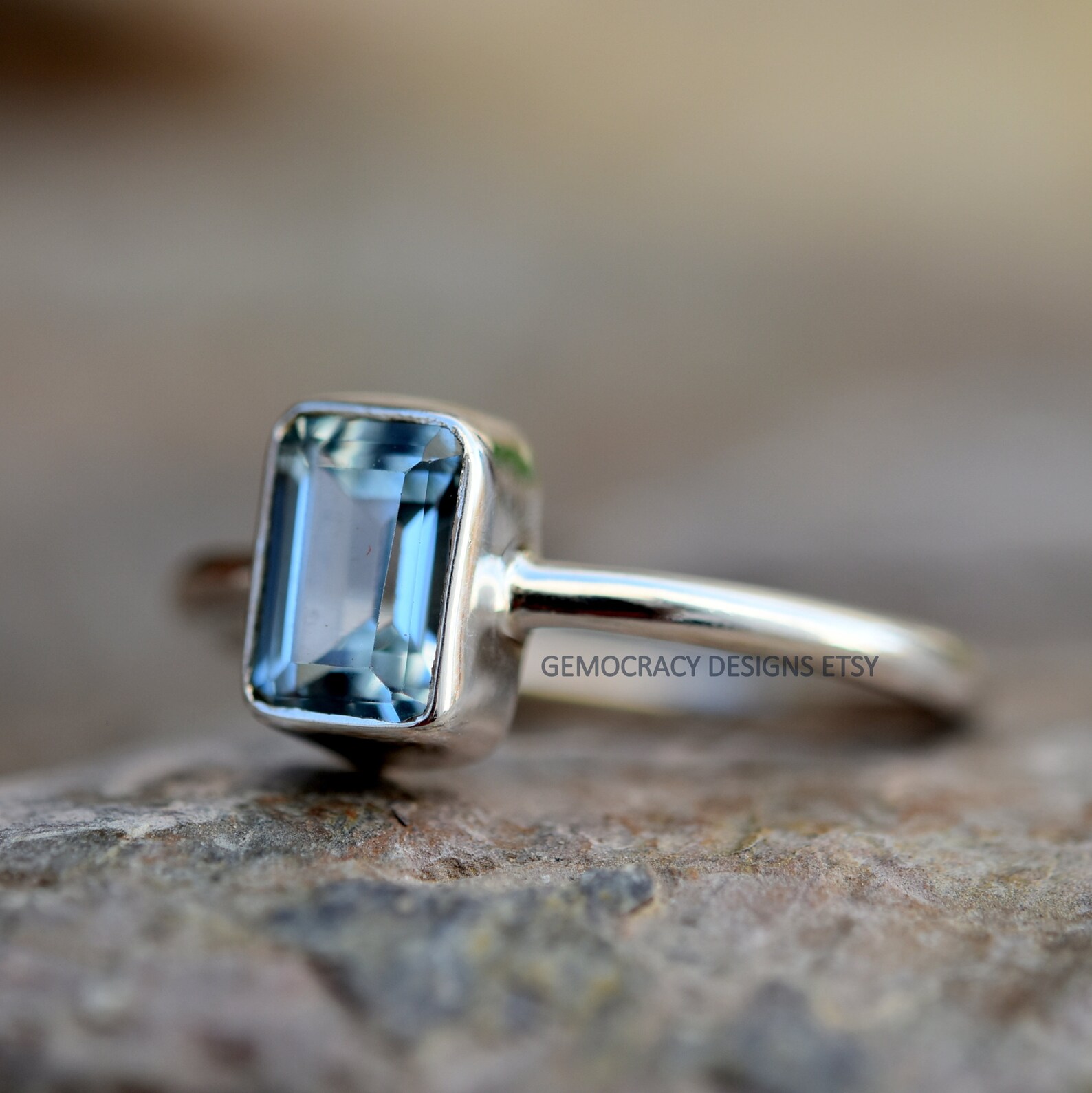 Blue Topaz Ring 925 Sterling Silver Ring Blue Topaz | Etsy