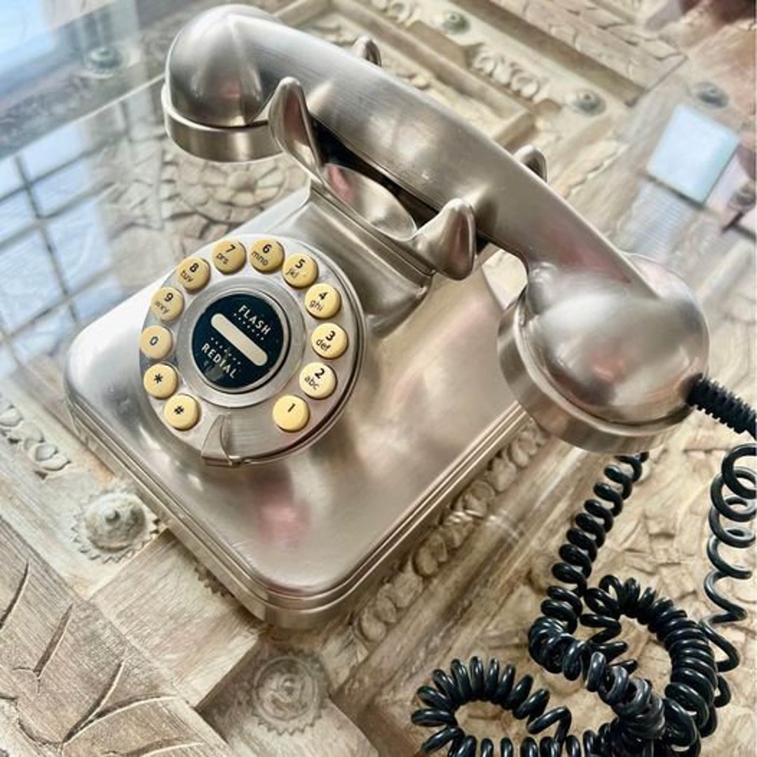 Grand Phone Silver Phone With Buttons Rotary Dial. Antique Style - Etsy