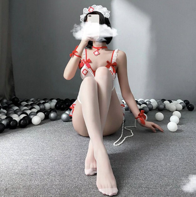 Uniforme De Cosplay Sexy Dinfirmière Ensemble De Lingerie Etsy France