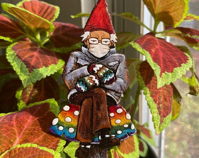 Bern in a Fern - Rainbow Grumpy Bernie Garden Gnome Plant/garden Stake ...