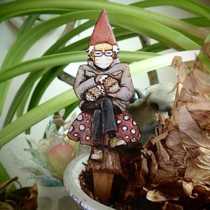 Bern in a Fern - Grumpy Bernie Garden Gnome Plant Stake - Handmade in ...