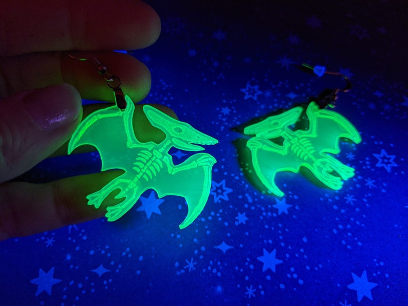 Neon Pterodactyl Earrings- Dinosaur Earrings - Etsy