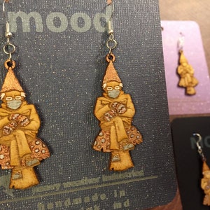 Grumpy Bernie Garden Gnome Earrings, Funny Earrings - Etsy