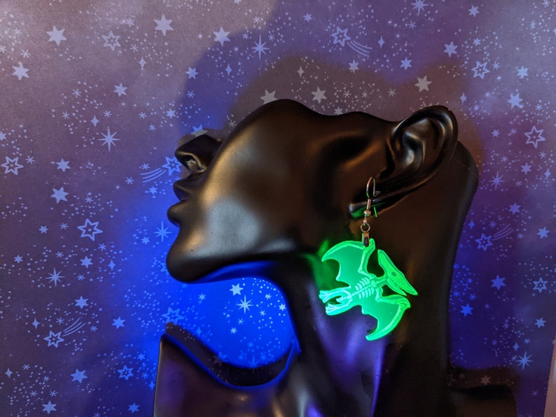 Neon Pterodactyl Earrings- Dinosaur Earrings - Etsy