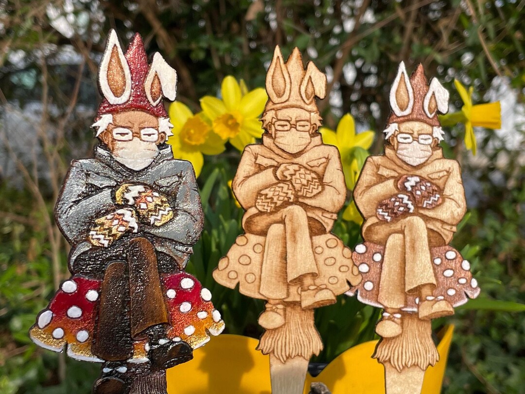 The Easter Bernie - Bern in a Fern - Grumpy Bernie Garden Gnome Plant ...