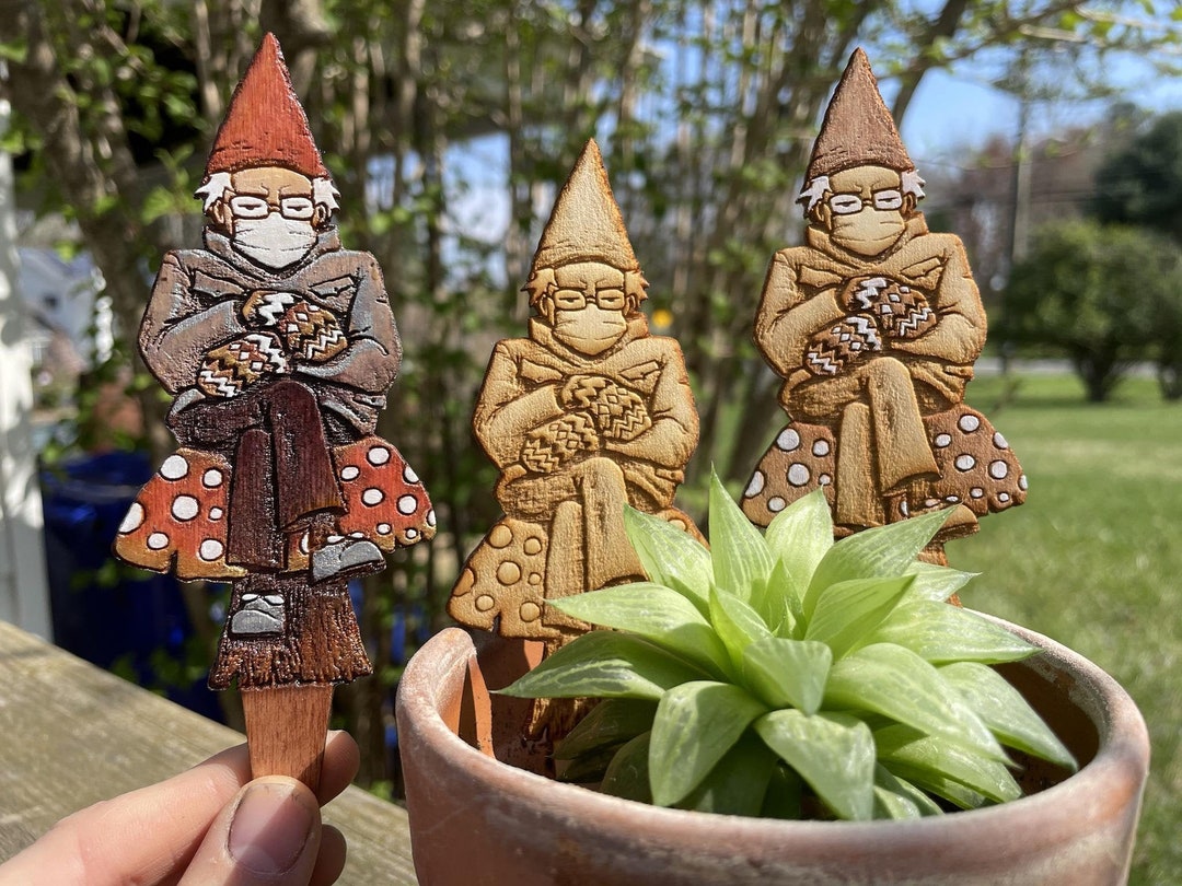 Bern in a Fern - Grumpy Bernie Garden Gnome Plant Stake - Handmade in ...