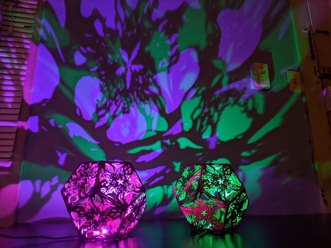 Enchanted Forest Shadow Lamp: Color Changing LED, Baltic Birch - Etsy