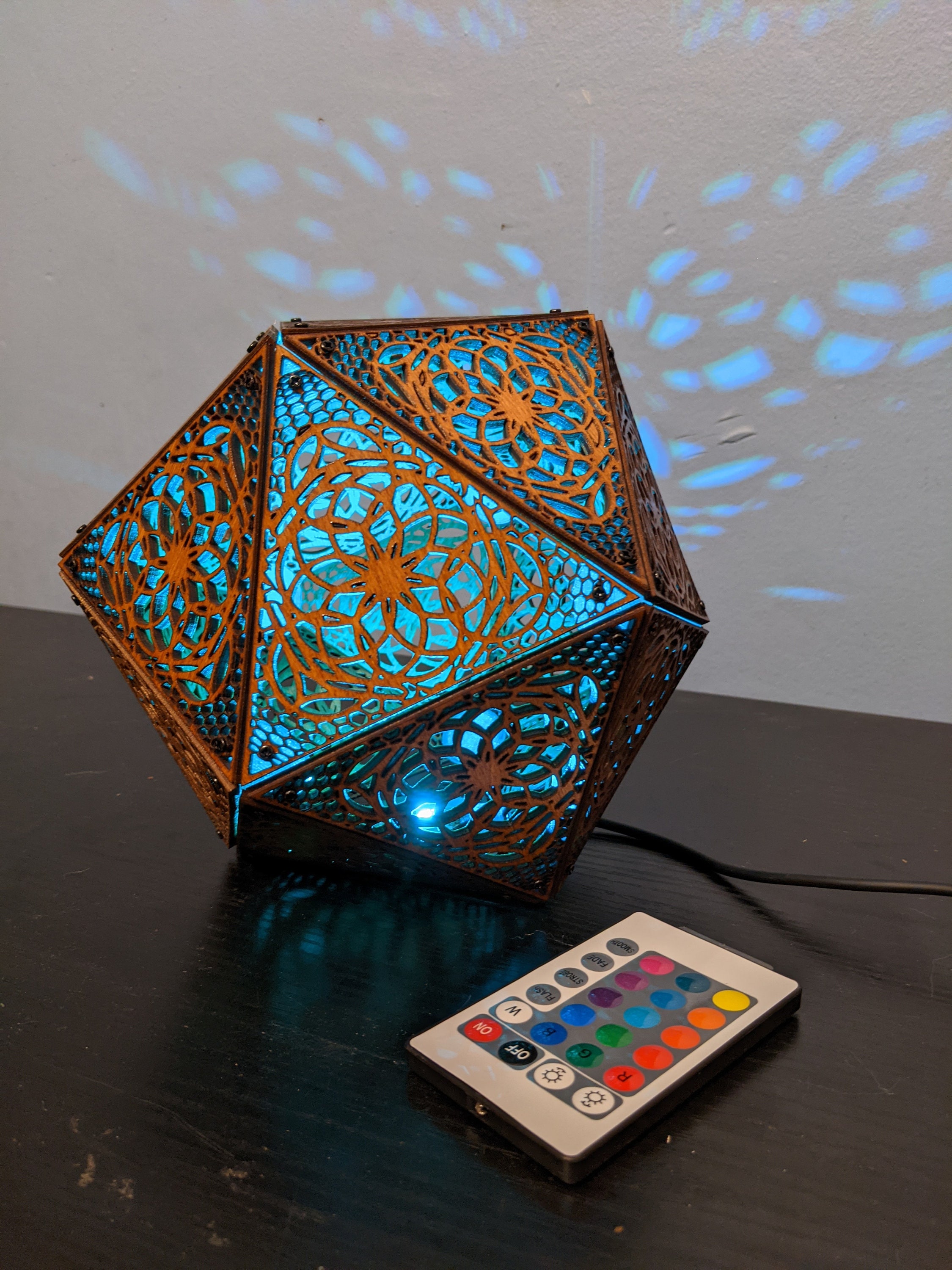 Sacred Geometry Spiritual Lamp — Altar Decor, Meditation Room Light ...