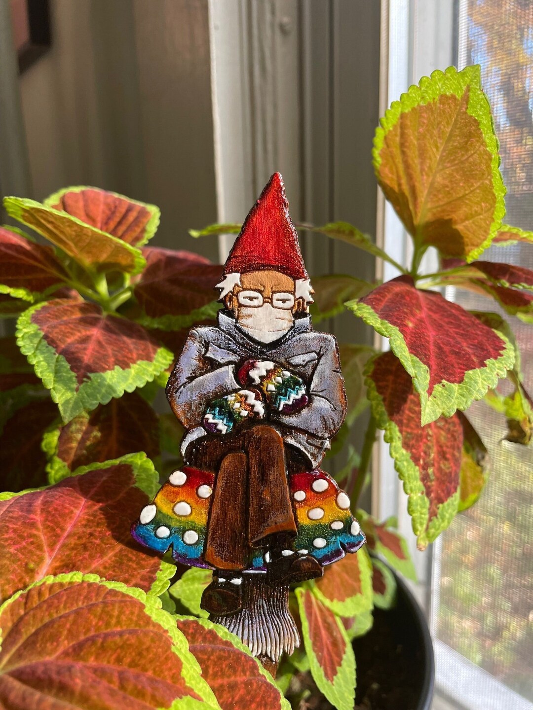 Bern in a Fern Rainbow Grumpy Bernie Garden Gnome Plant/garden Stake - Etsy