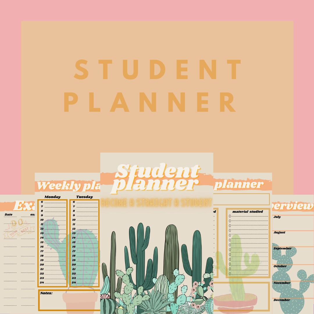 Student Planner Printable Cactus - Etsy