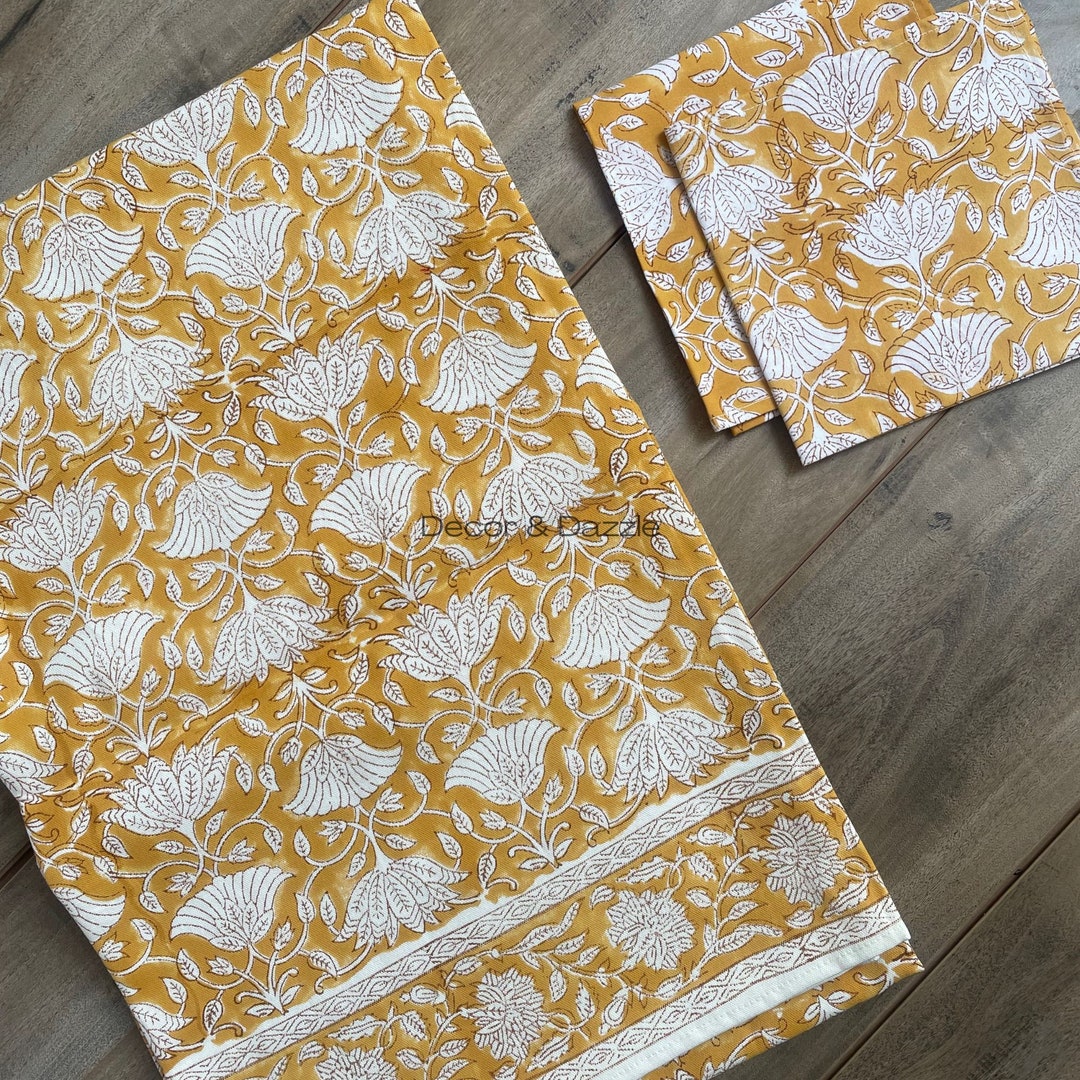 Indian Block Print Tablecloth Rectangle, Tablecloth Cotton, Tablecloth ...