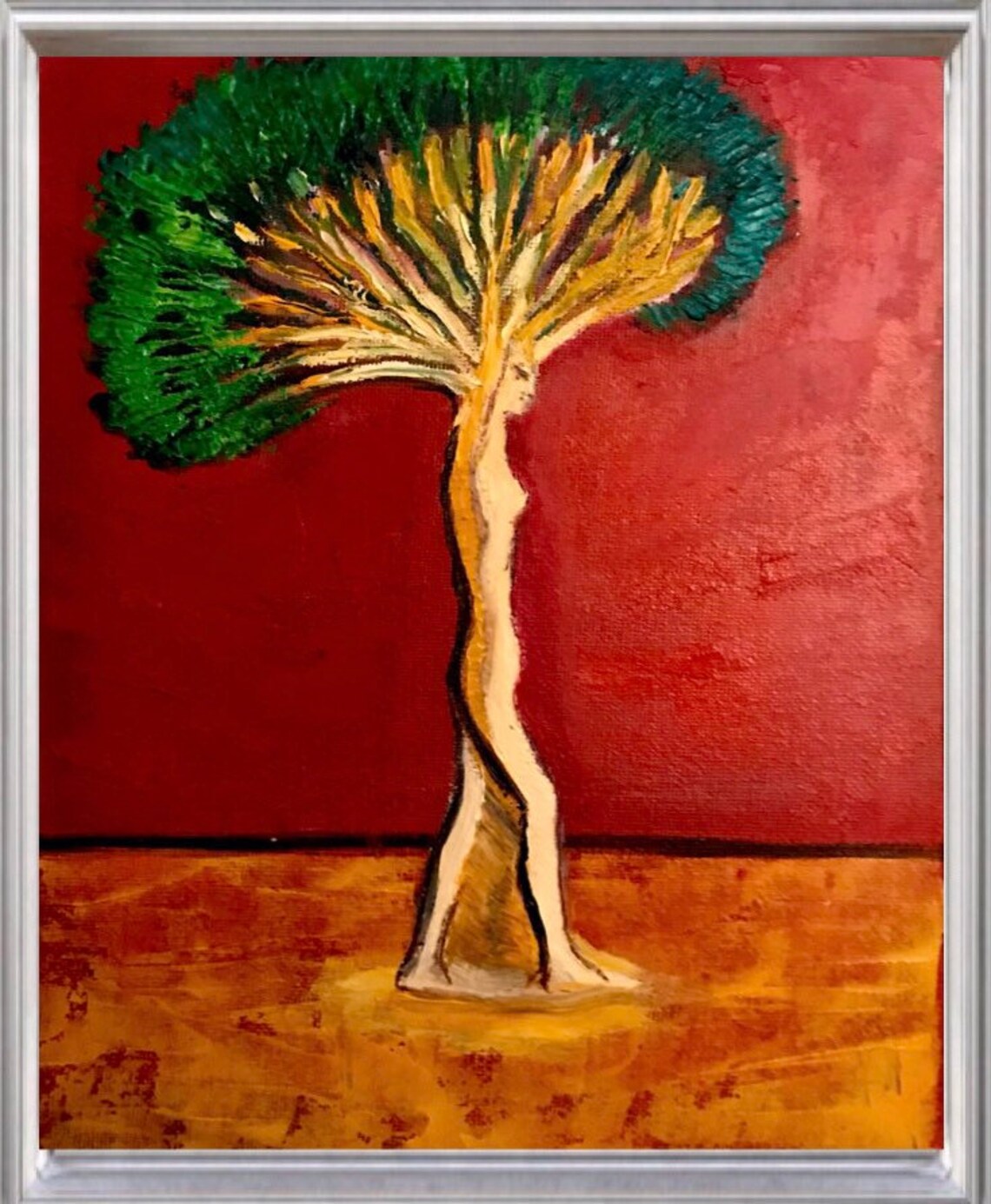 African Tree Painting Original Small Artwork on canvas board | Etsy