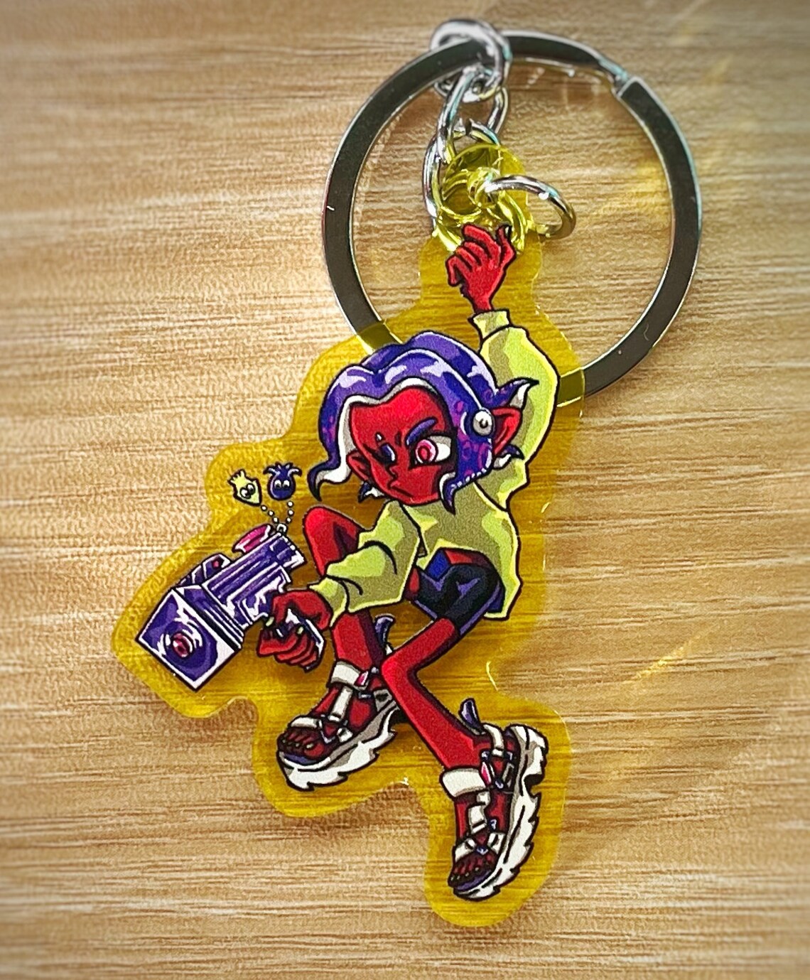 Splatoon Octoling Charm keychain Yellow and Purple - Etsy