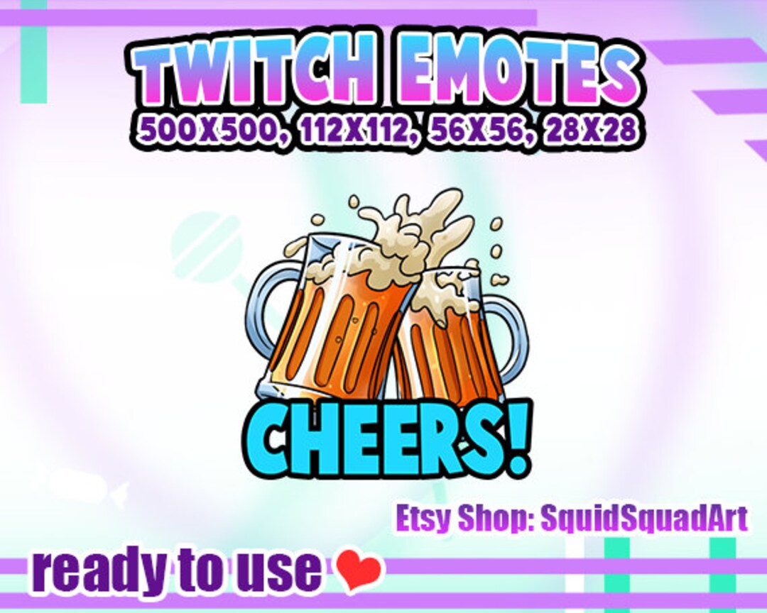 Cheers Beer Cartoon Emote for Twitch/youtube/facebook - Etsy