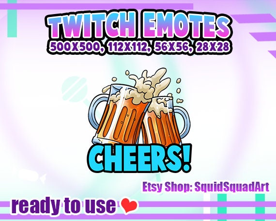 Cheers beer cartoon emote for Twitch/Youtube/Facebook | Etsy