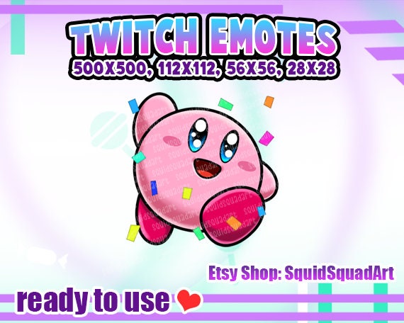 Cheering Hype Confetti Kirby Emote for Twitch/youtube/facebook - Etsy