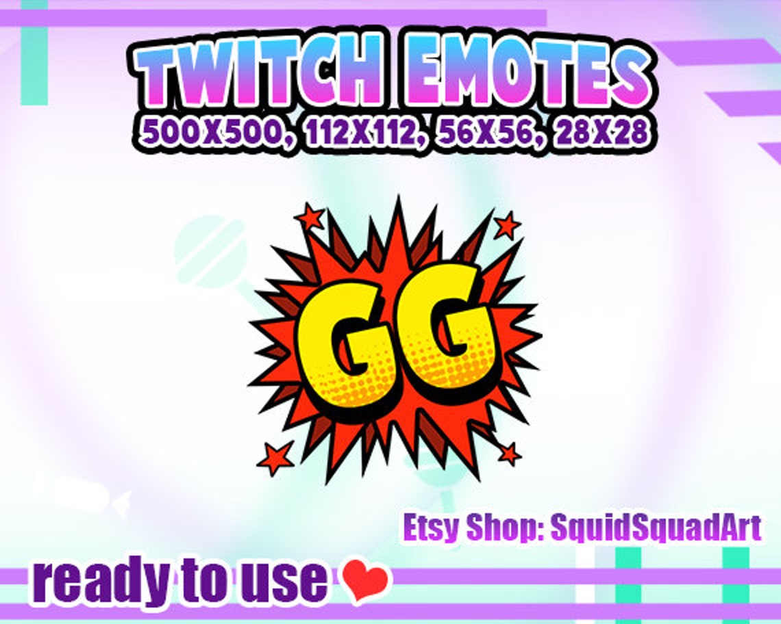 GG Comic Bubble Text Emote for Twitch/youtube/facebook - Etsy