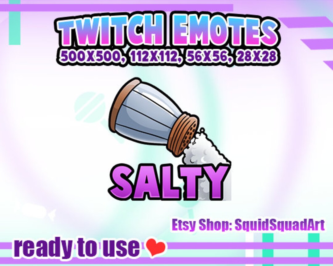 Salty Salt Container Emote for Twitch / Youtube / Facebook - Etsy