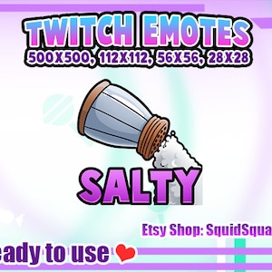 Salty Salt Container Emote for Twitch / Youtube / Facebook - Etsy