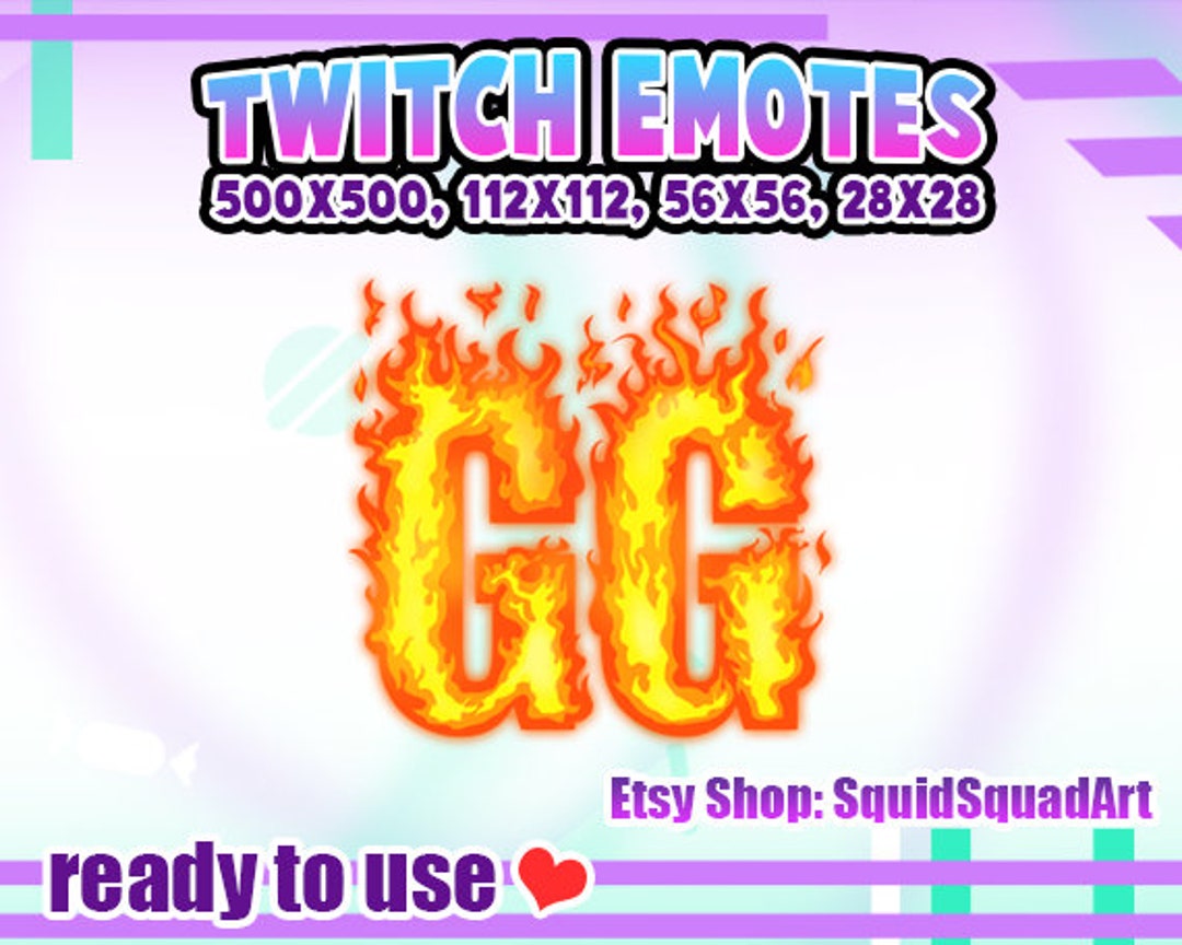 GG Fire Text Emote for Twitch/youtube/facebook - Etsy