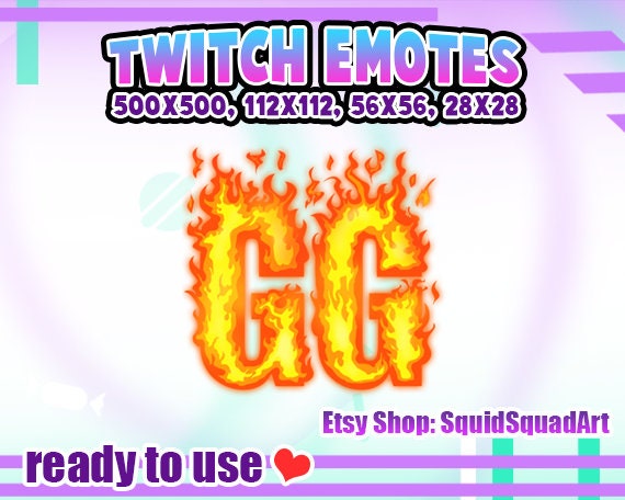 GG Fire Text Emote for Twitch/youtube/facebook - Etsy