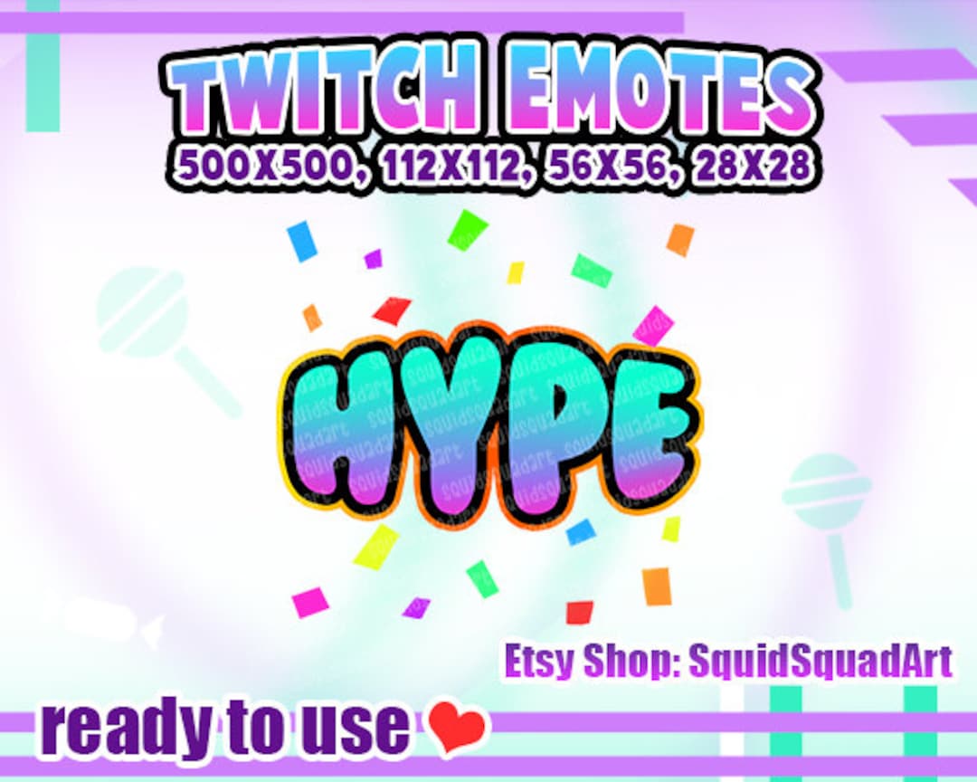 Confetti HYPE Text Animated Emote and Static - for Twitch and Discord ...