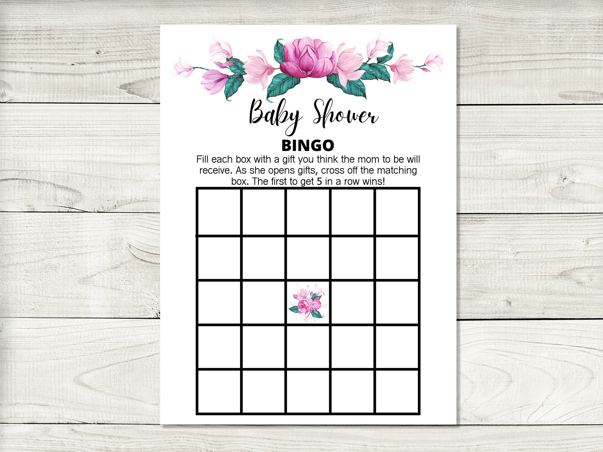 Watercolor Flower Baby Shower Games Bundle Digital Print Files - Etsy