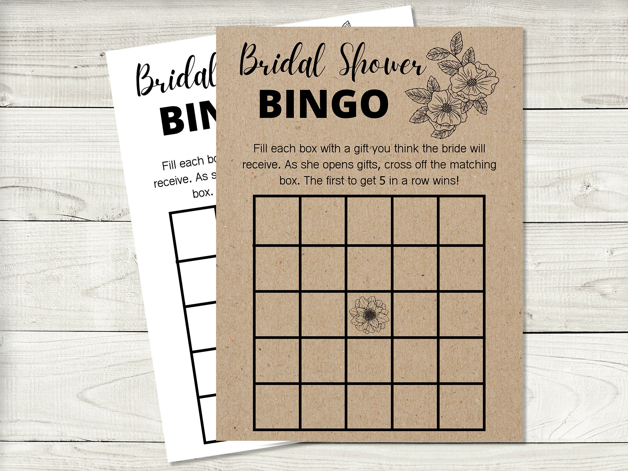 Rustic Floral Bridal Games Bundle Digital Print Files 1 | Etsy