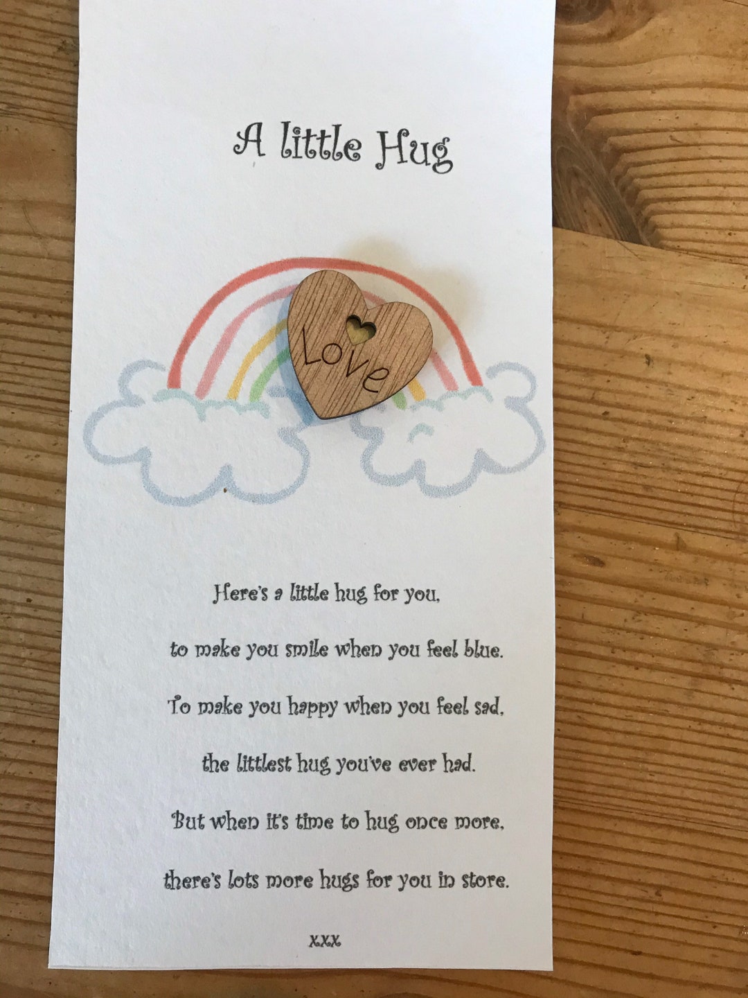 Little Hug Poem and Wooden Heart - Etsy