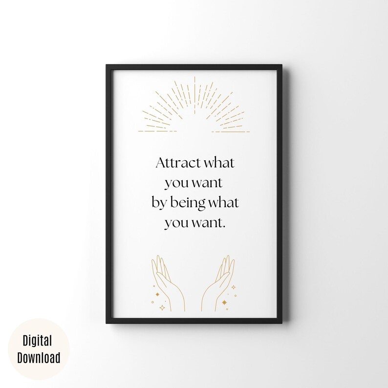 Attract What You Want Printable Inspirational Poster, Mindfulness ...