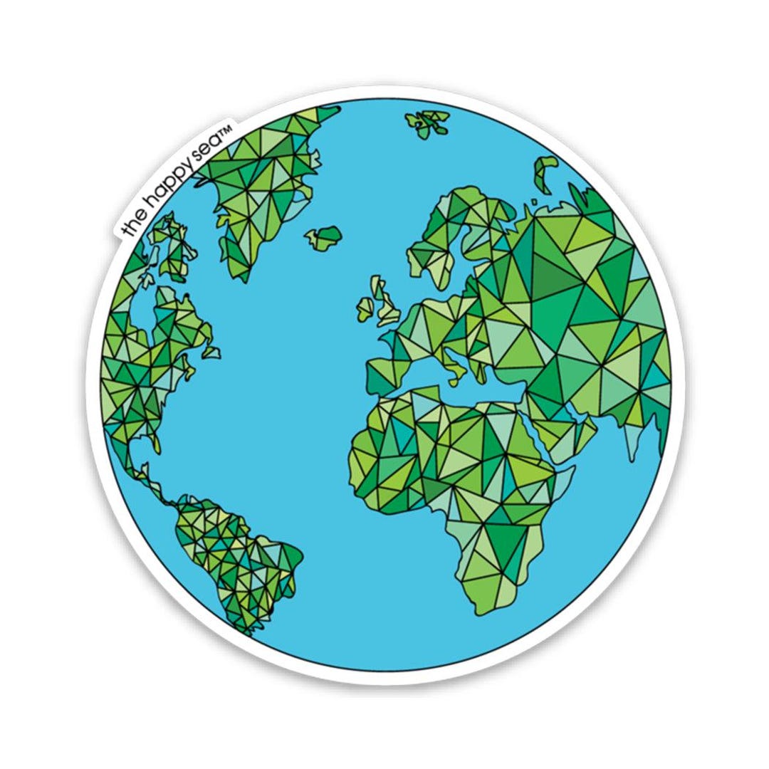 The 3" Globe Vinyl Sticker - Etsy