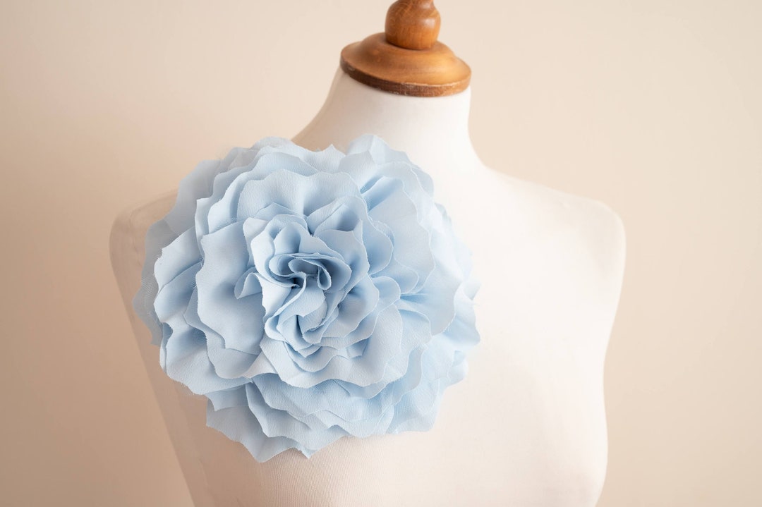 Large Light Blue Flower Brooch Pin Fabric Big Oversize Handmade Giant ...
