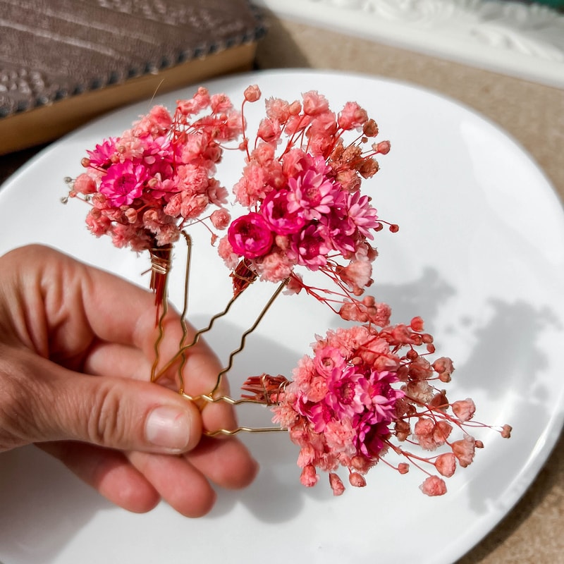 Pink Hair Flower - Etsy