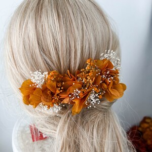 Fall Autumn Wedding Dried Flower Hair Pins, Rustic Terracotta Wedding ...