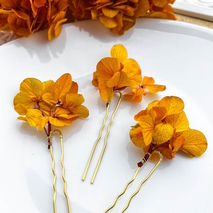 Fall Autumn Wedding Dried Flower Hair Pins Set of 3, Rustic Wedding ...